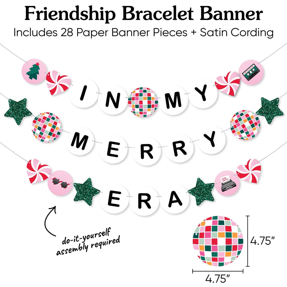 In My Merry Era Banner, Christmas Party Decorations, Xmas Holiday ...