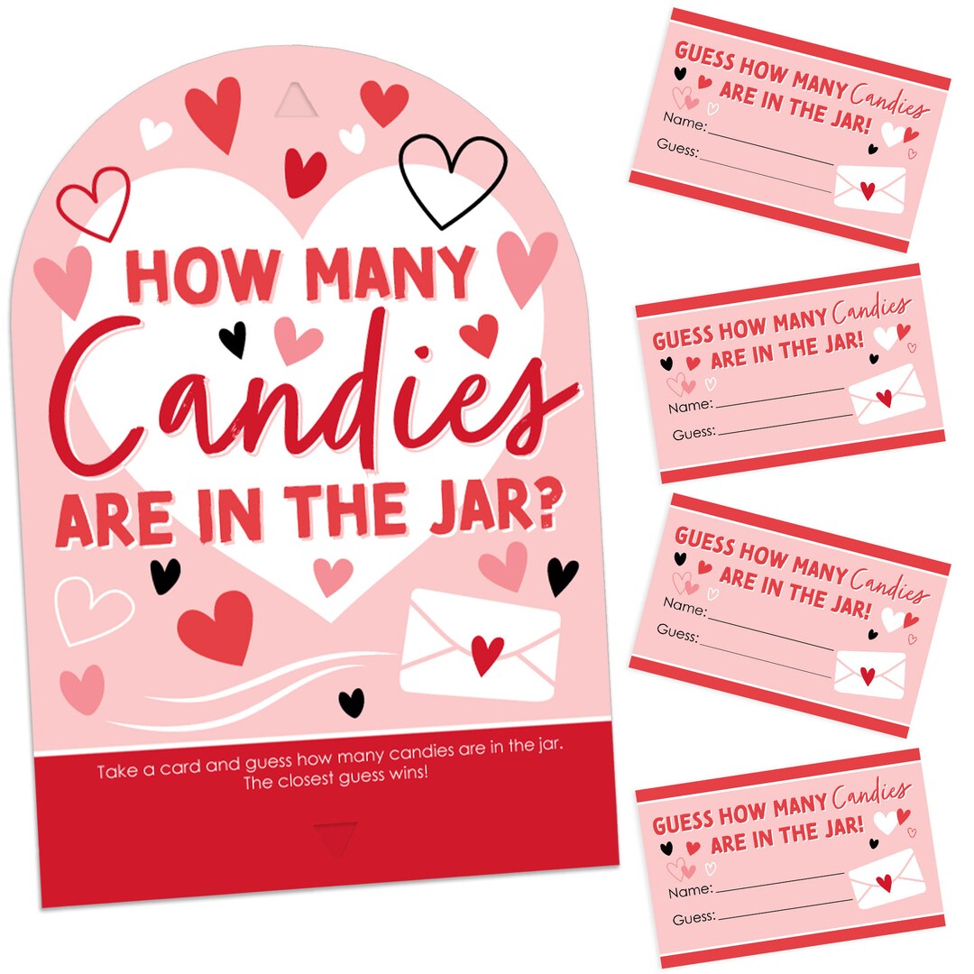 Happy Valentine’s Day - How Many Candies Valentine Hearts Party Game ...