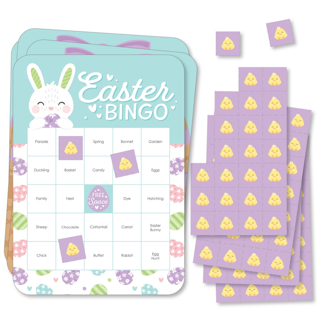 Spring Easter Bunny - Bingo Cards and Markers - Happy Easter Party ...