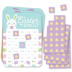 Spring Easter Bunny - Bingo Cards and Markers - Happy Easter Party ...