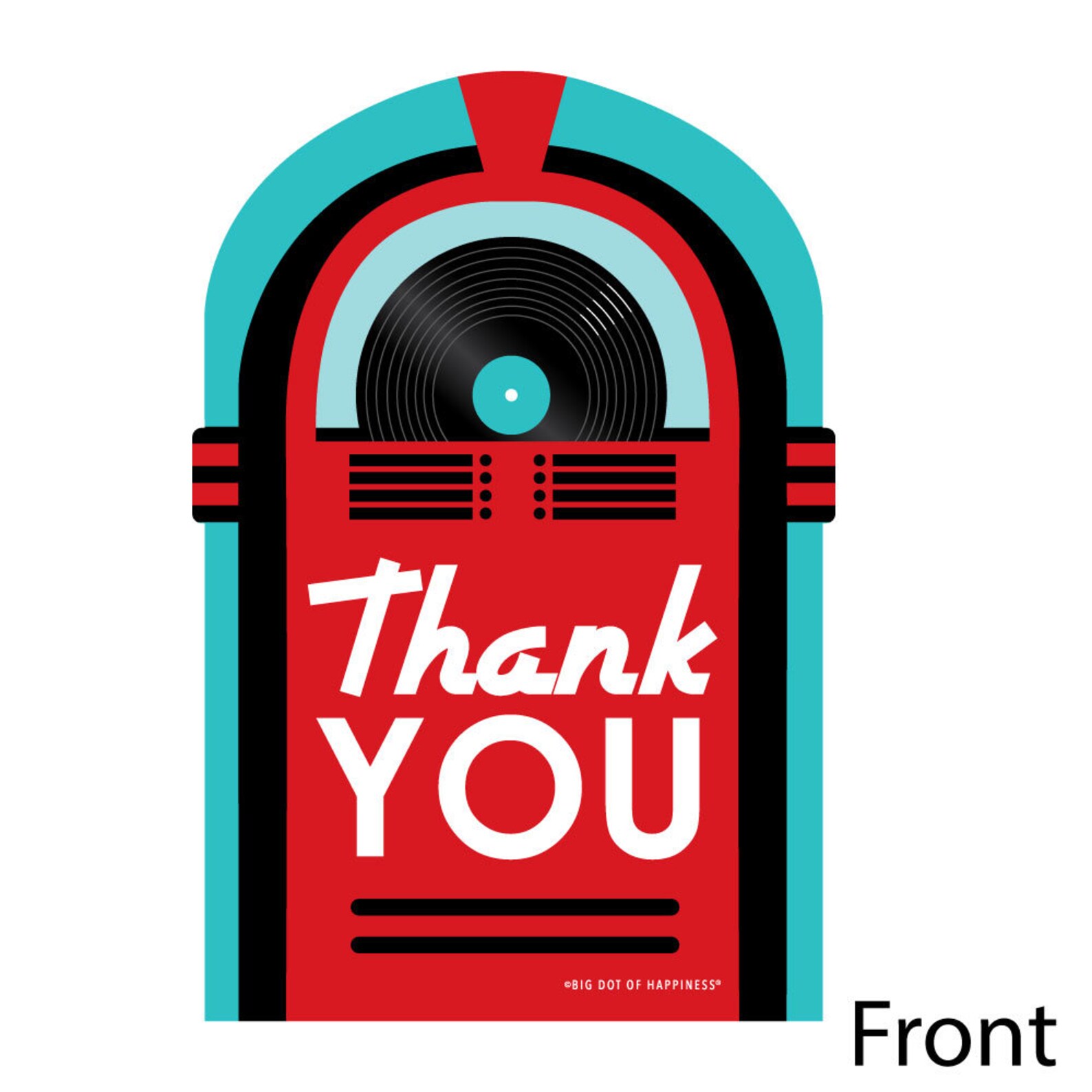 50's Sock Hop - Shaped Thank You Cards - 1950s Rock N Roll Party Thank ...