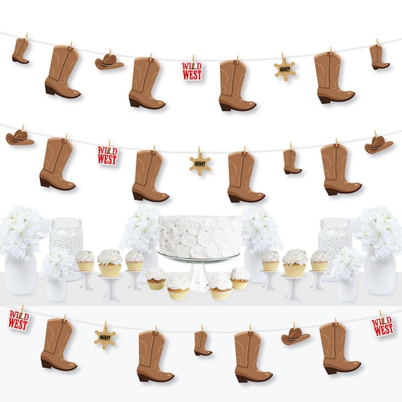 Western Hoedown - Wild West Cowboy Party DIY Decorations - Clothespin ...