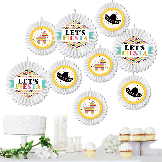 Let’s Fiesta - Hanging Mexican Fiesta Tissue Decoration Kit - Paper ...