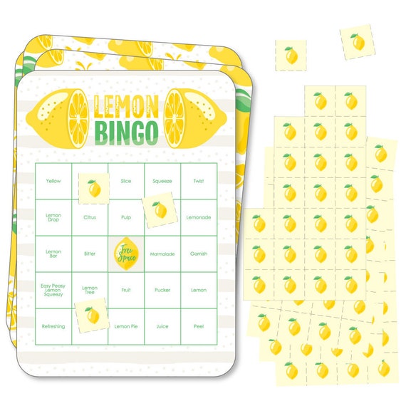 So Fresh Lemon Bingo Cards and Markers Citrus Lemonade - Etsy