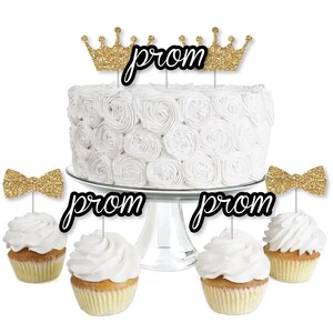 Prom - Dessert Cupcake Toppers - Prom Night Party Clear Treat Picks ...