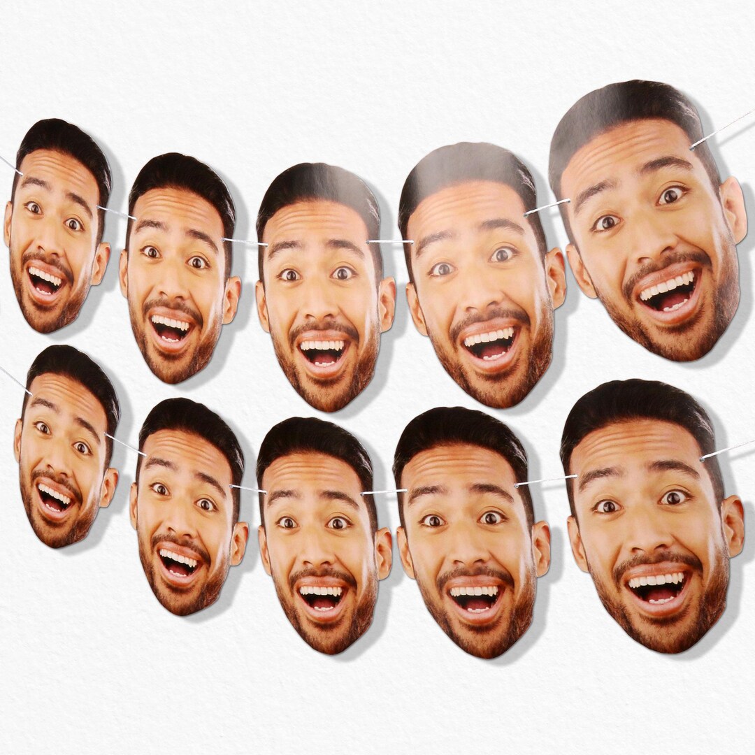 Custom Photo Fun Face Garland Banner, Personalized Face Cut Out ...