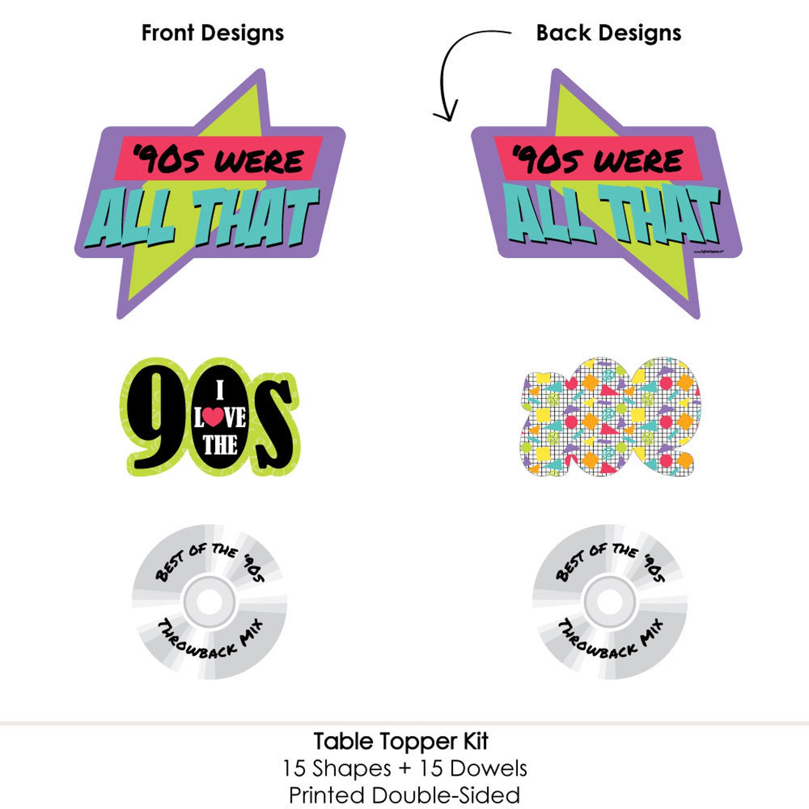 90's Throwback Centerpiece Sticks 1990's Party - Etsy