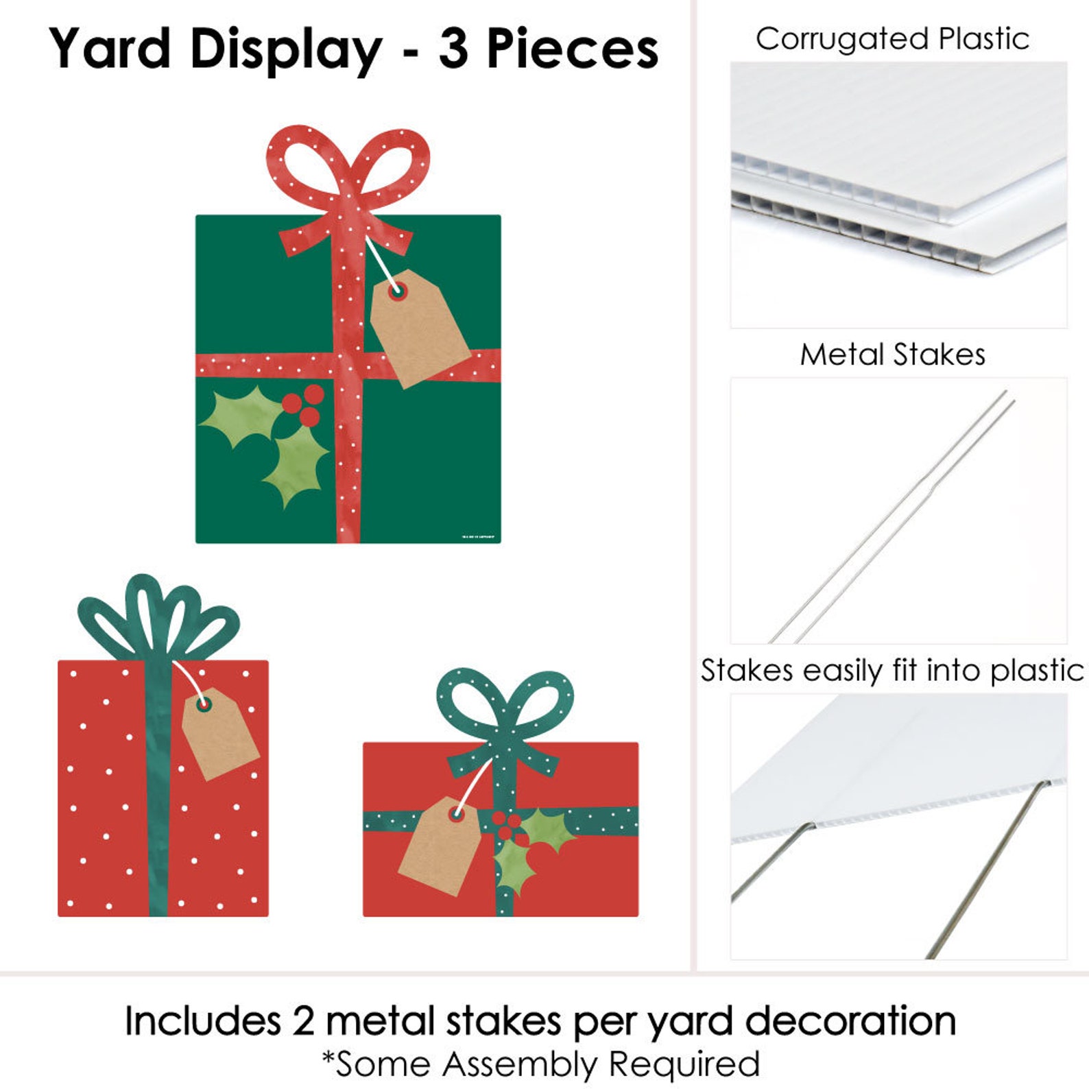 Happy Holiday Presents Outdoor Lawn Sign Decorations With | Etsy