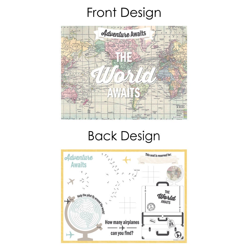 World Awaits Paper Travel Themed Birthday Party Coloring | Etsy