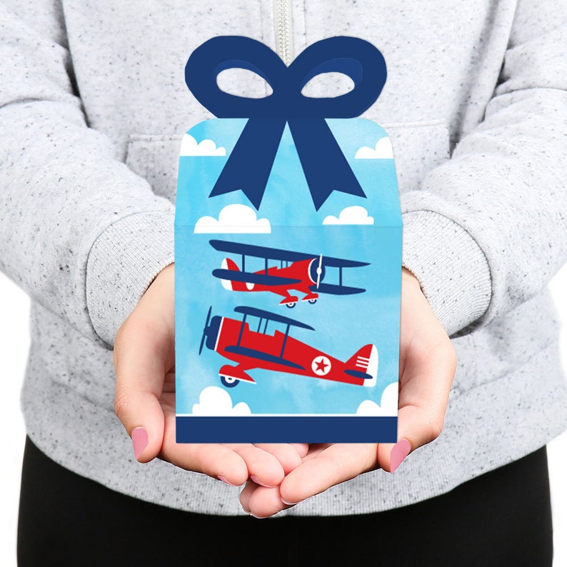 Taking Flight Airplane Square Favor Gift Boxes Vintage | Etsy