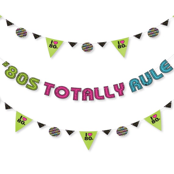 80's Retro - 1980's Decade Party Letter Banner Decoration - 36 Banner ...