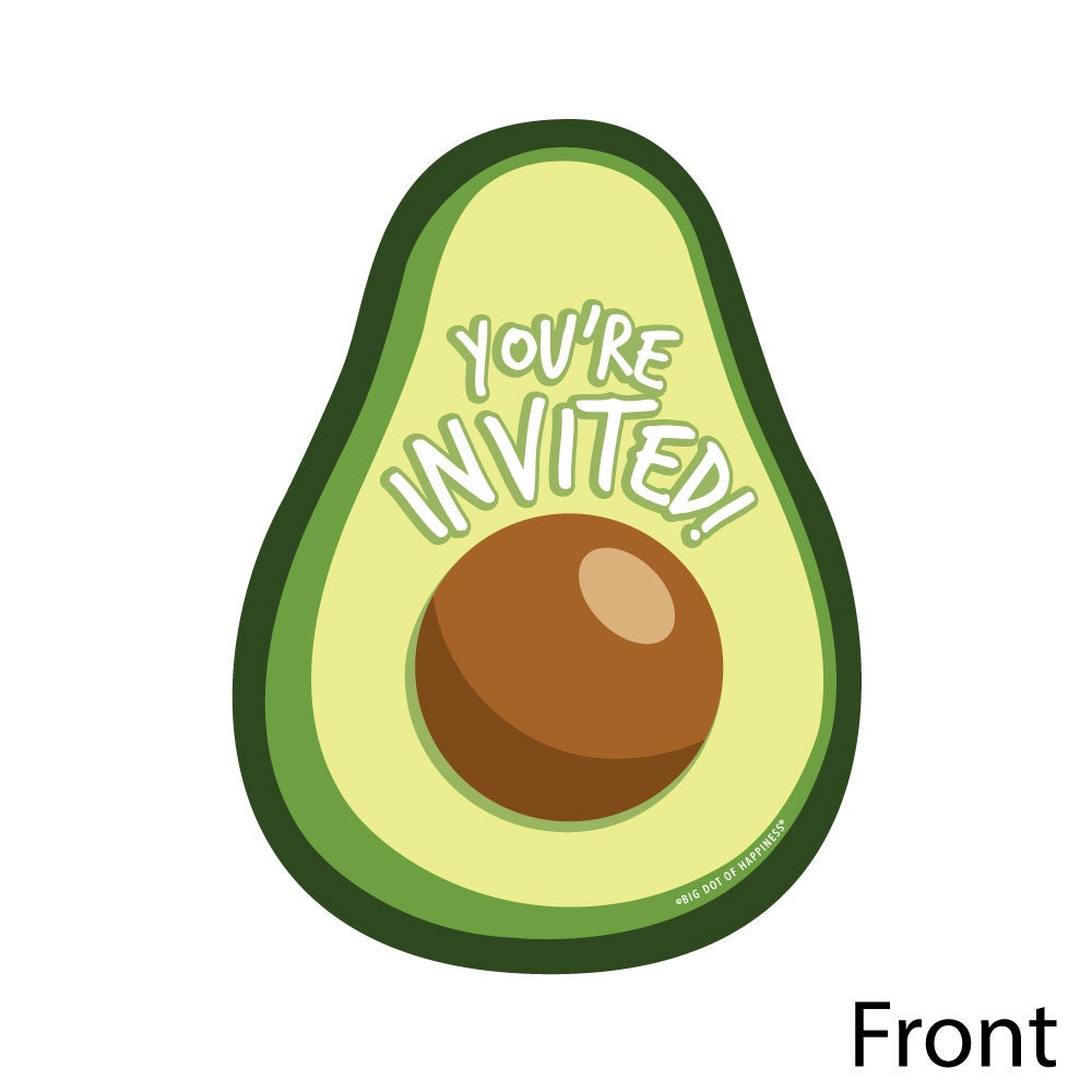 Hello Avocado Shaped Fill-in Invitations Fiesta Party - Etsy