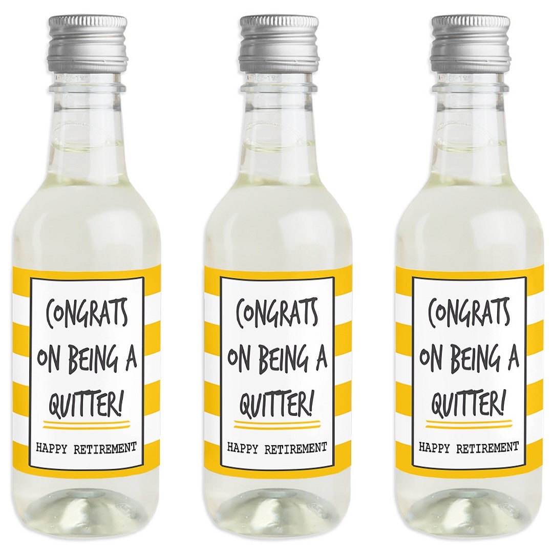 Retirement Party - Mini Wine and Champagne Bottle Label Stickers ...