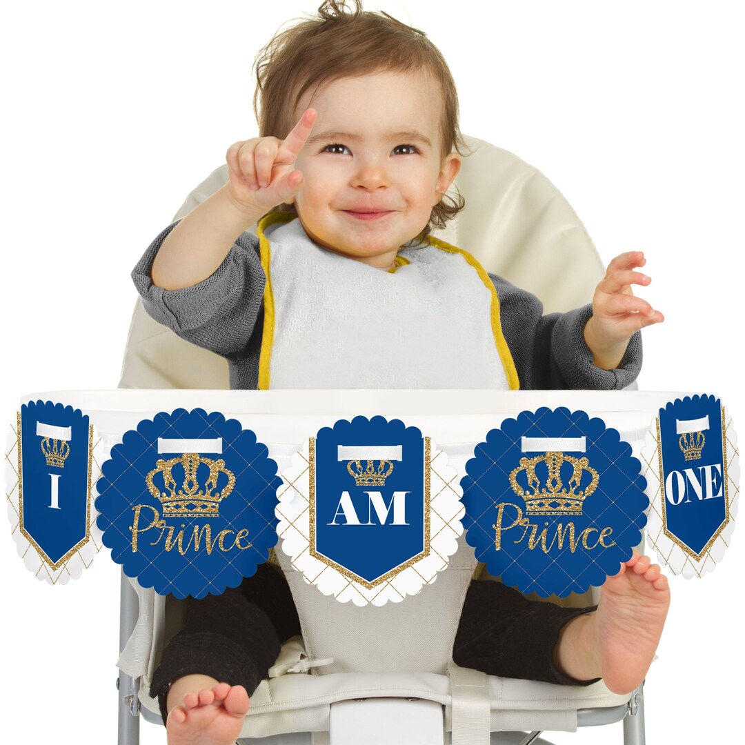 Royal Prince Charming 1st Birthday Highchair Decor - I Am One - First ...