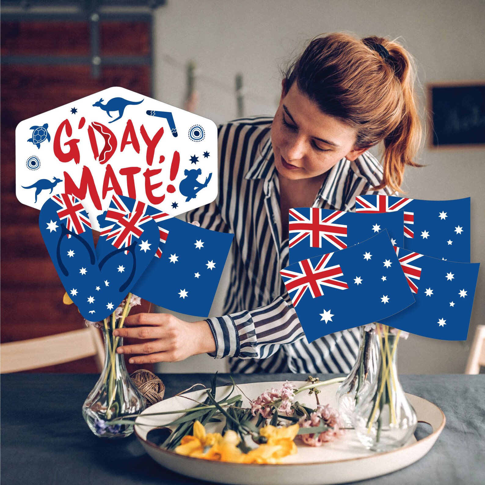 Australia Day Gday Mate Aussie Party Centerpiece Sticks Etsy