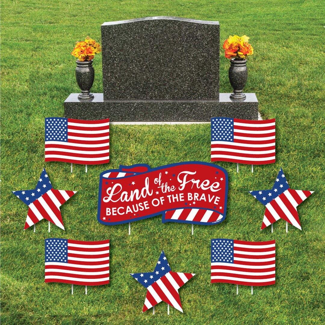 Patriotic Memorial - Yard Decorations & Outdoor Lawn Cemetery Grave ...