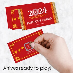 Chinese New Year 2024 Year of the Dragon Game Scratch off Fortune Cards ...