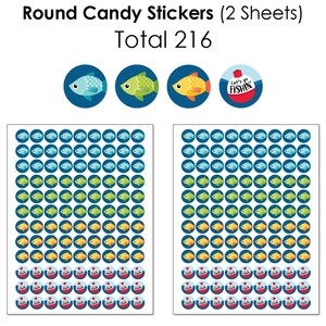 Let’s Go Fishing - Mini Candy Bar Wrappers, Round Candy Stickers and ...