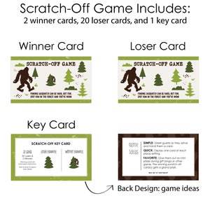 Sasquatch Crossing - Bigfoot Party or Birthday Party Game Scratch off ...