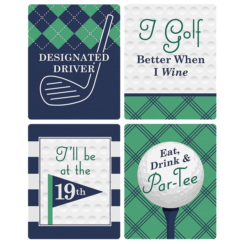 Golf Wine Bottle Labels Par-tee Time Golf Wine Labels for - Etsy