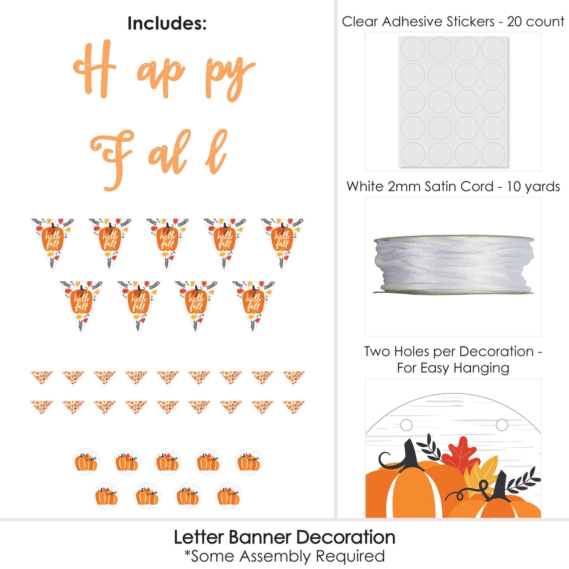 Fall Pumpkin Halloween or Thanksgiving Party Letter Banner - Etsy