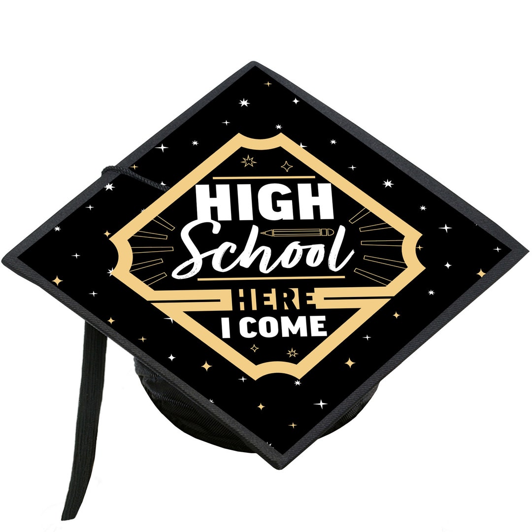 High School Here I Come - Middle School Graduation Cap Decorations Kit ...