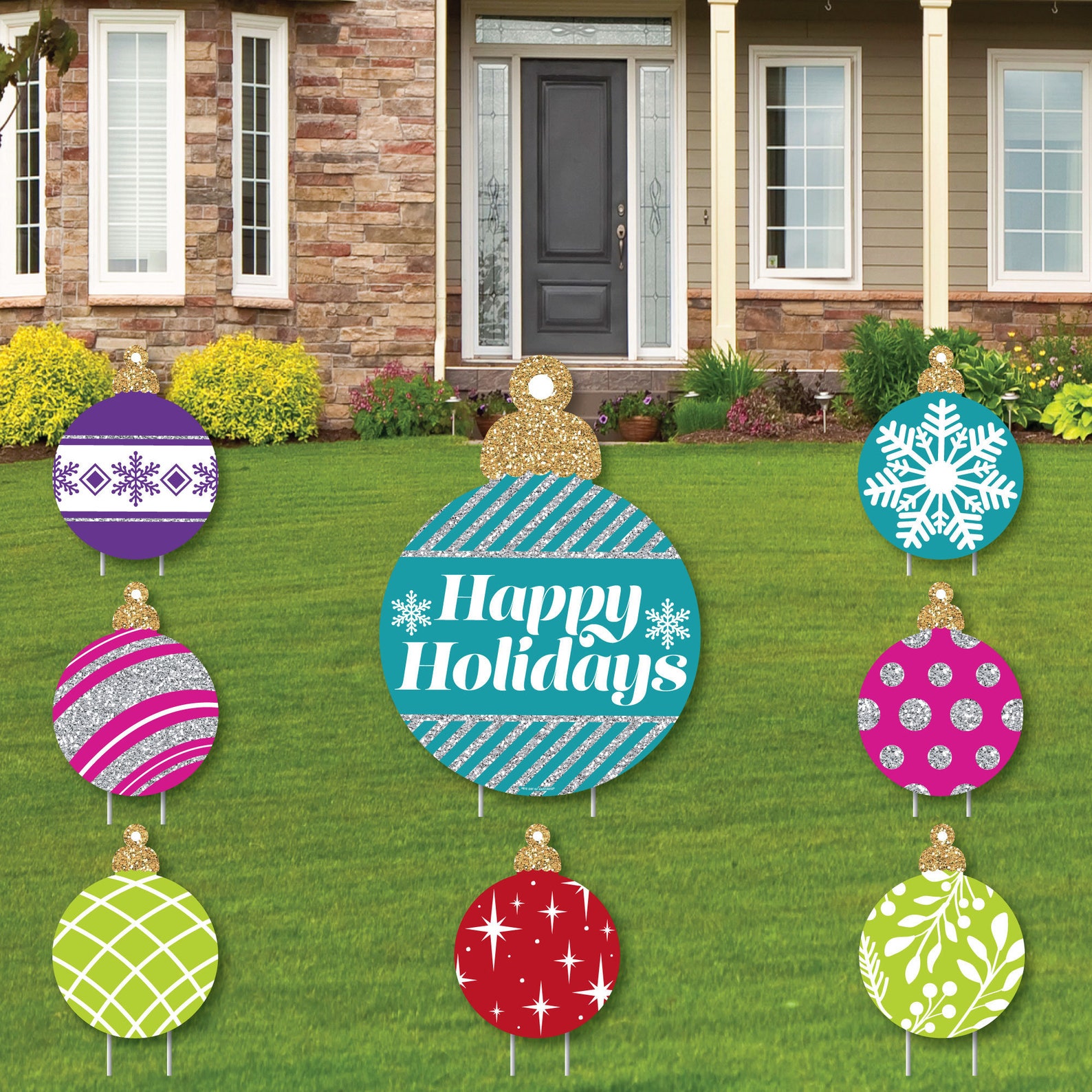 Colorful Ornaments Yard Sign and Outdoor Lawn Decorations | Etsy