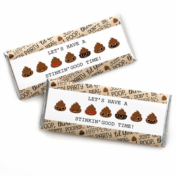 Party 'til You're Pooped Candy Bar Wrapper Poop | Etsy