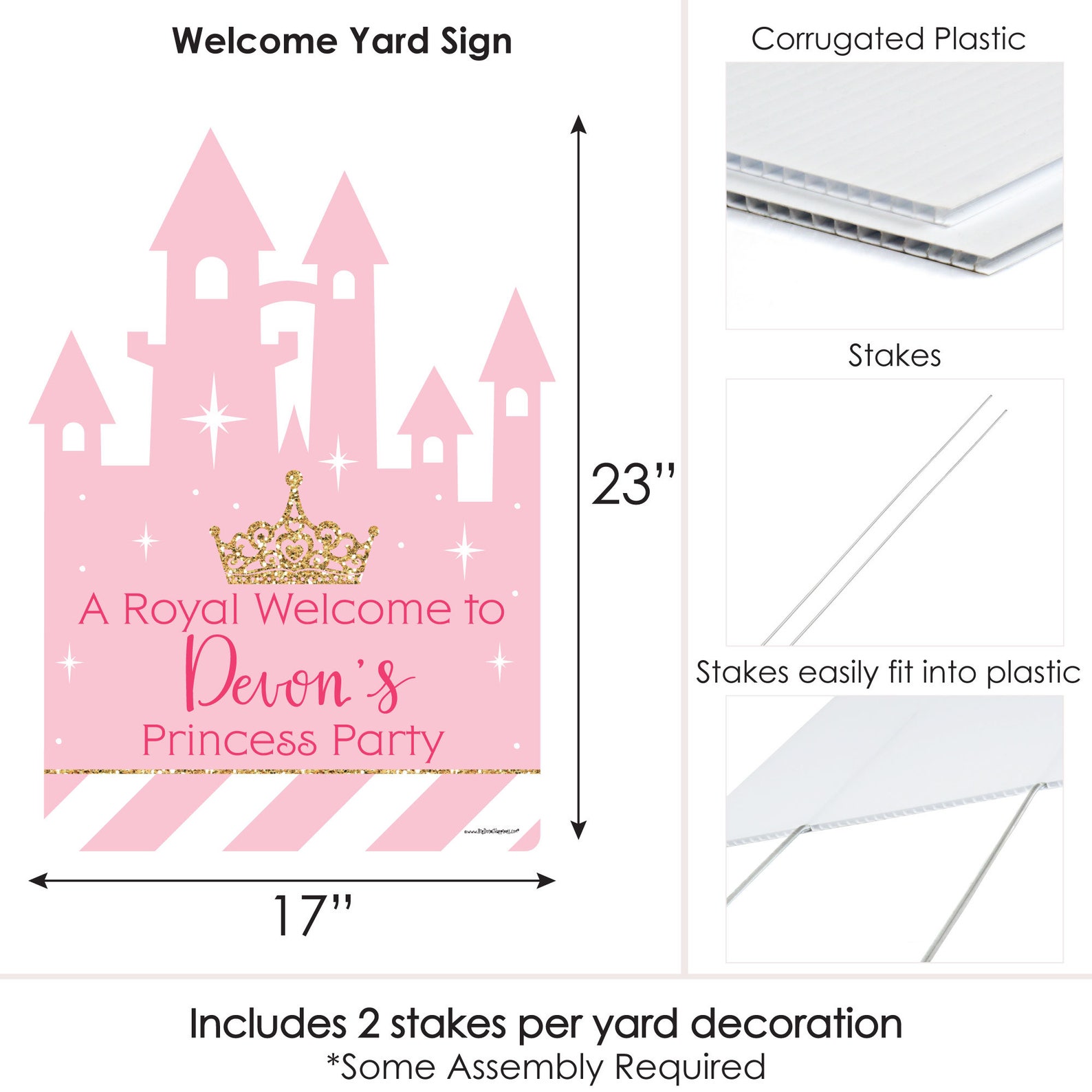 Little Princess Crown Welcome Sign Pink and Gold Party - Etsy