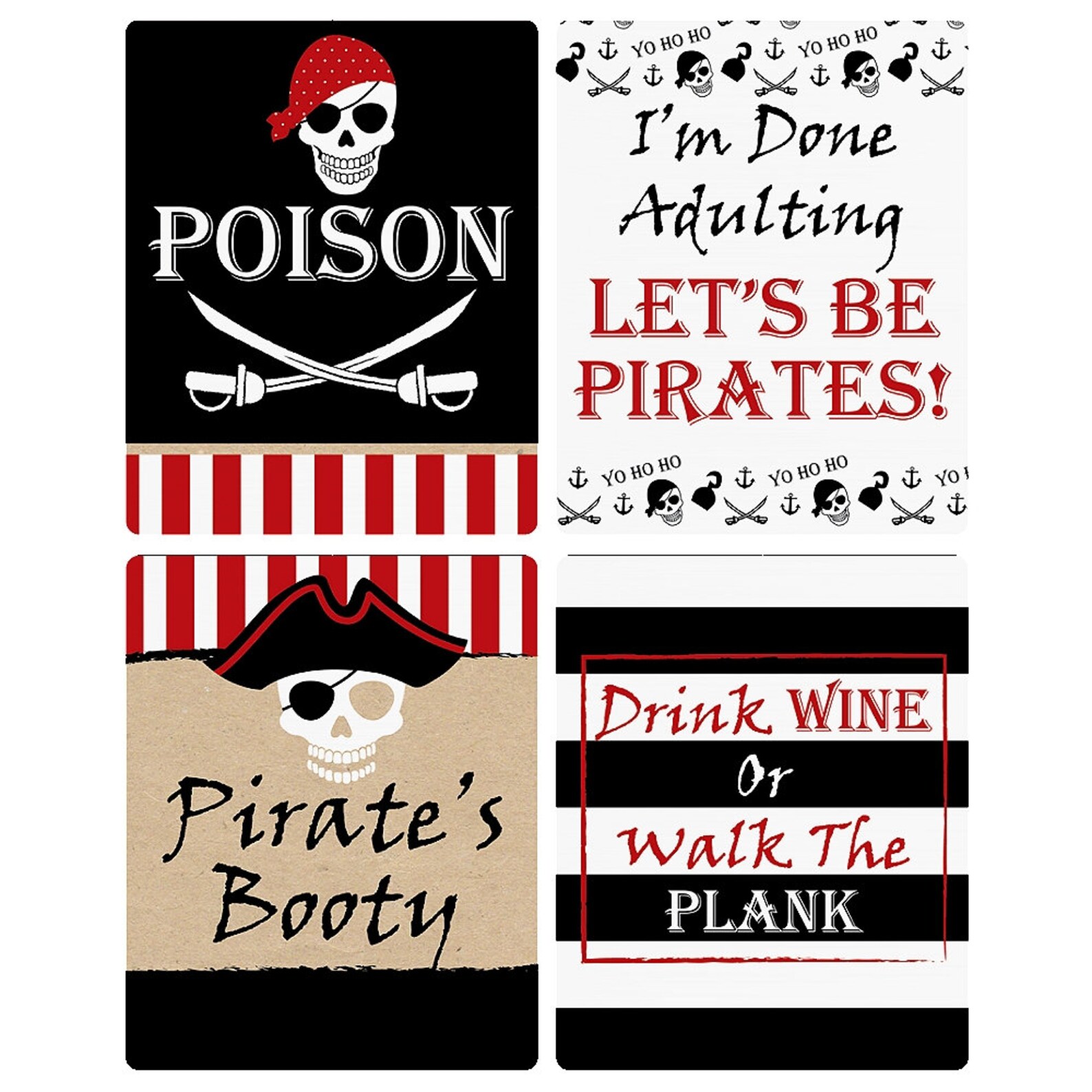 Beware of Pirates Birthday Party Wine Bottle Labels - Etsy