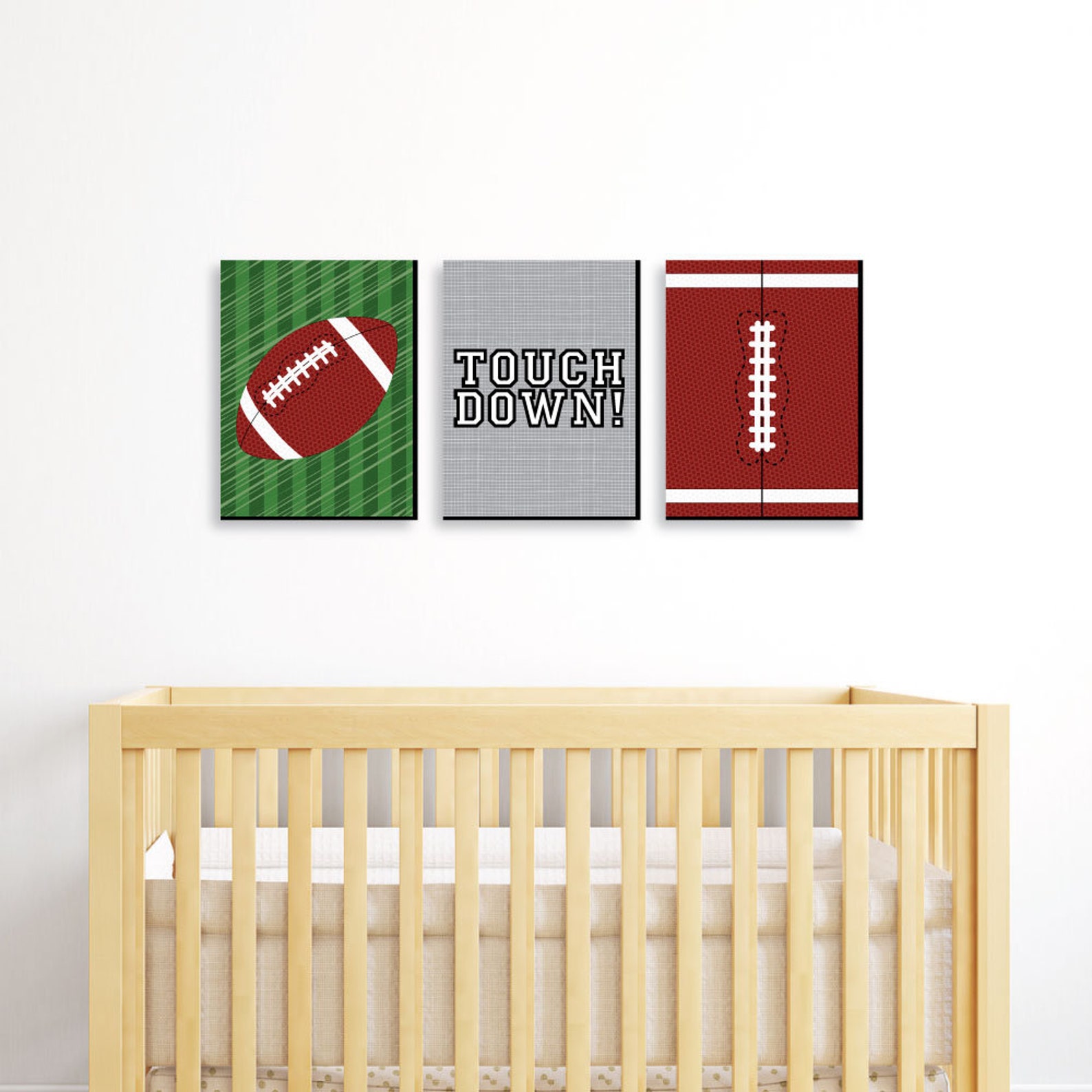 End Zone Football Sports Themed Nursery Wall Art Kids | Etsy
