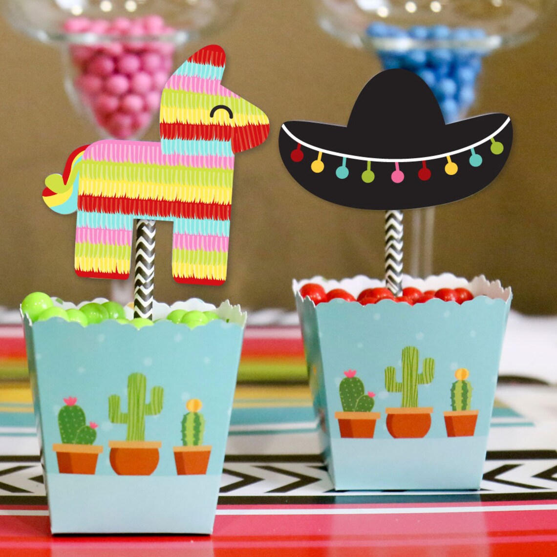 Let's Fiesta Die-cut Straw Decorations Mexican Fiesta - Etsy