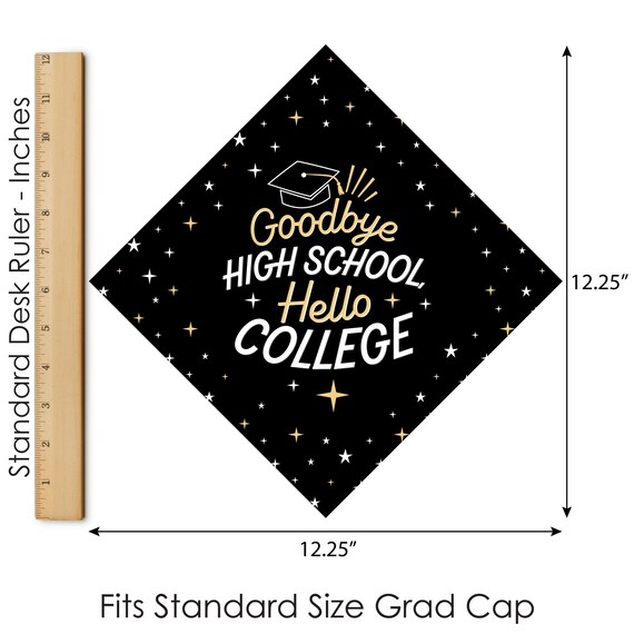 Graduation Cap Decorations Kit Goodbye High School Grad Cap Cover Hello ...