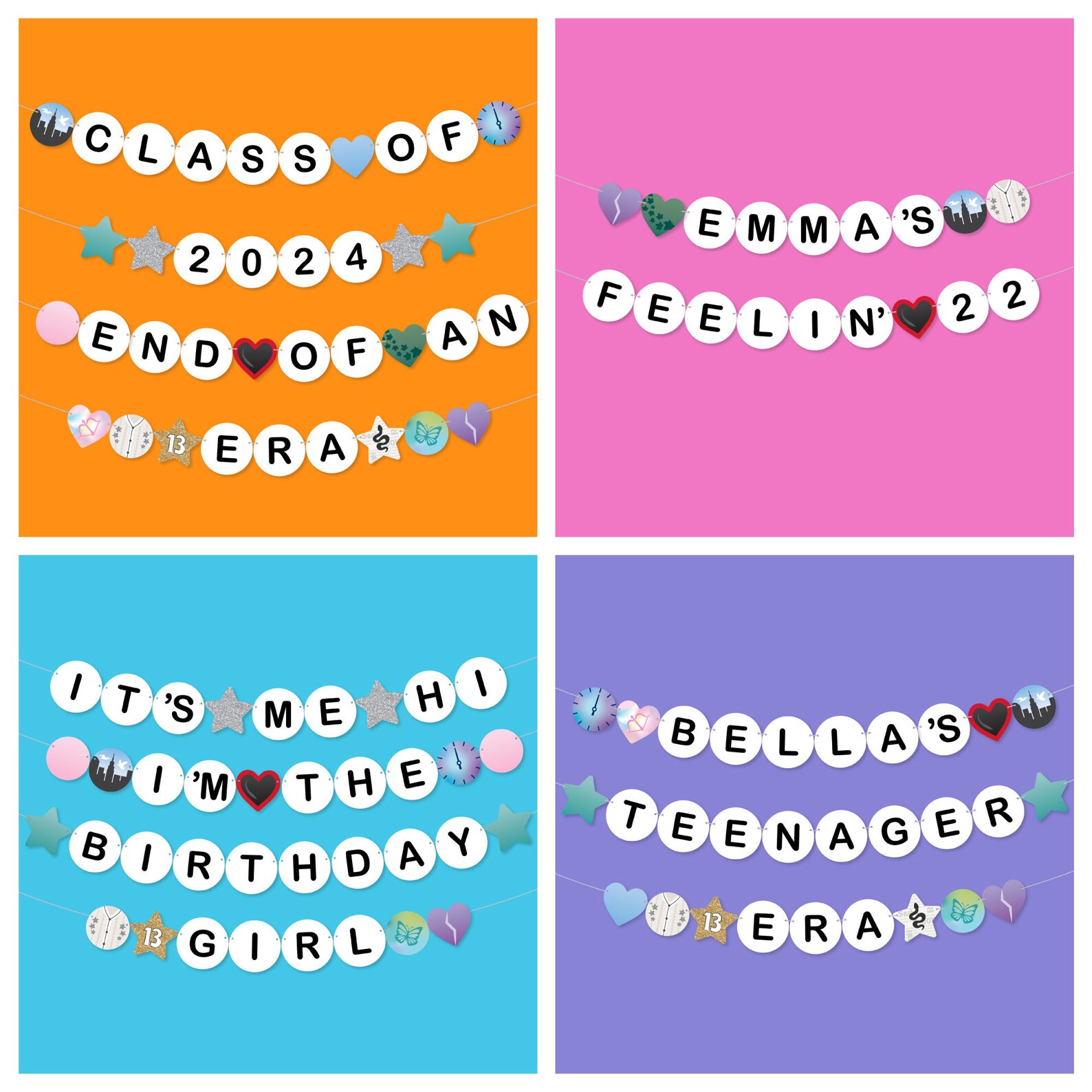 Custom in My Party Era Banner, Eras Party Decorations, Large Friendship ...