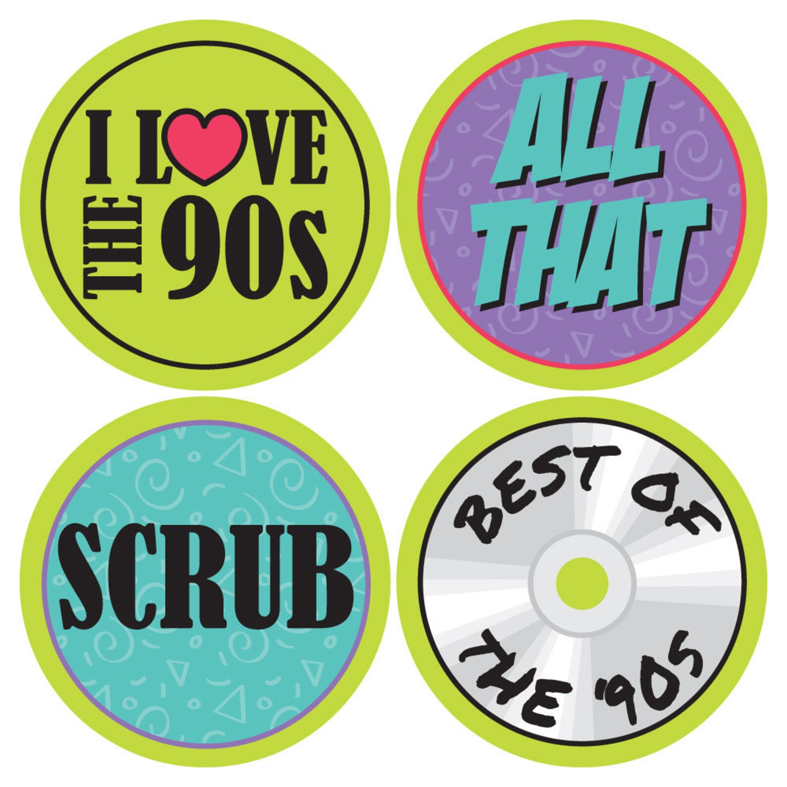 90's Throwback Party Name Badges Set of 12 1990s Party | Etsy