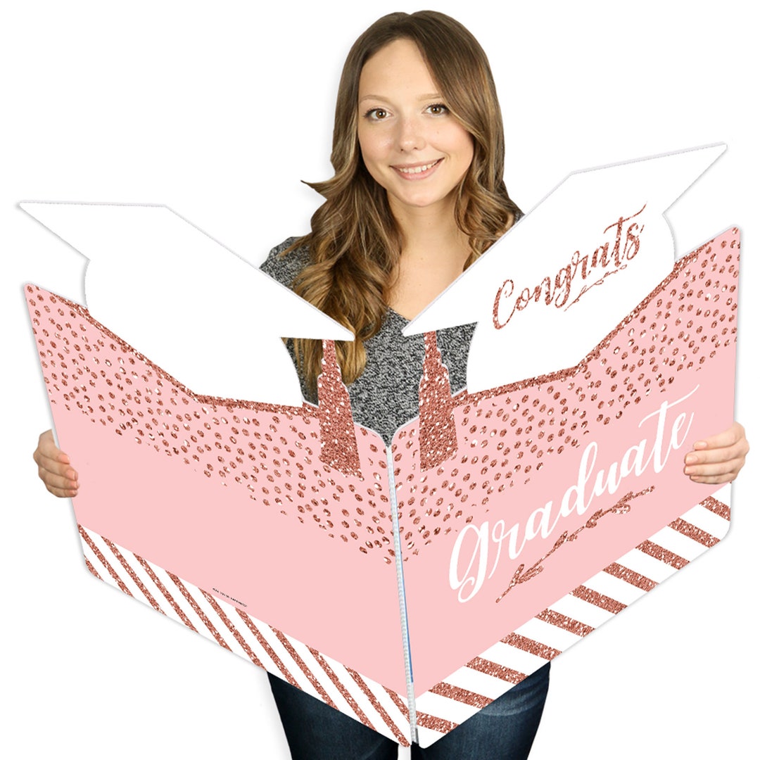 Rose Gold Grad - Graduation Congratulations Giant Greeting Card - Big ...