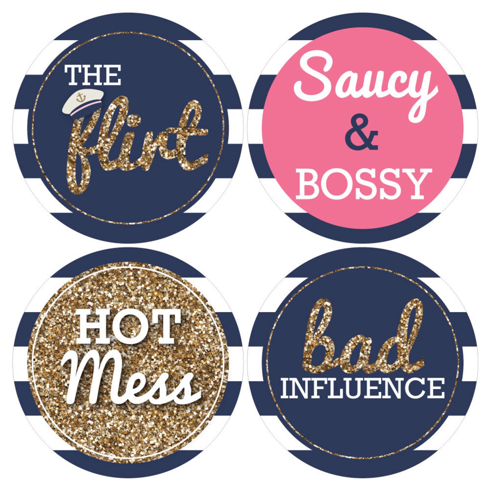 Bachelorette Party Name Badges Set of 12 Last Sail Before - Etsy