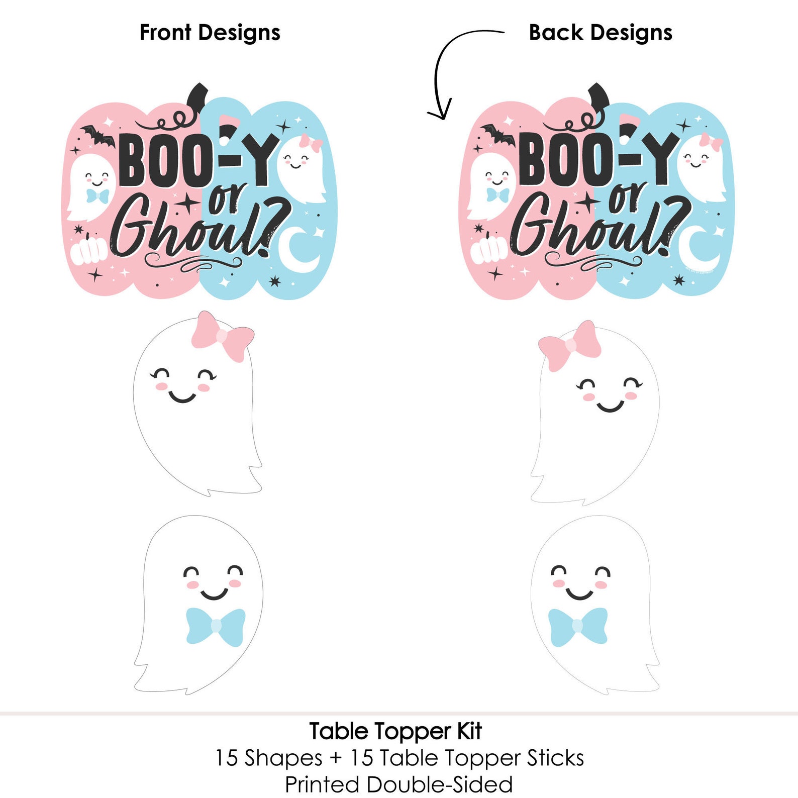 Boo-y or Ghoul - Halloween Gender Reveal Party Centerpiece Sticks ...