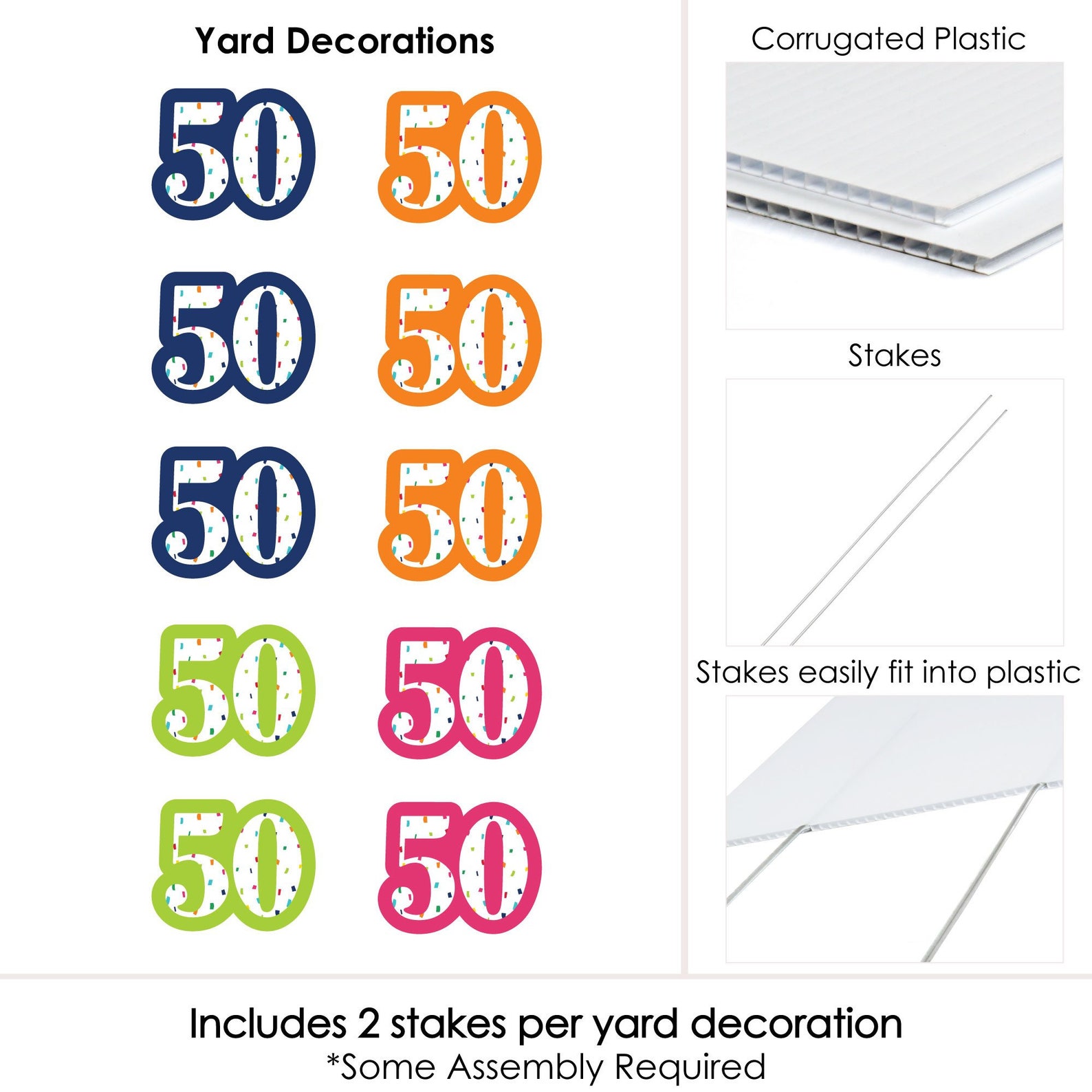 50th Birthday Cheerful Happy Birthday Lawn Decorations Etsy