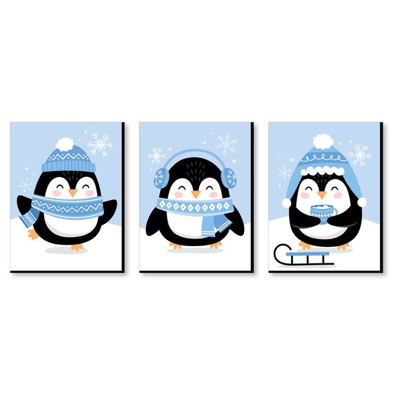 Winter Penguins - Holiday Nursery Wall Art and Christmas Home Decor - 7 ...