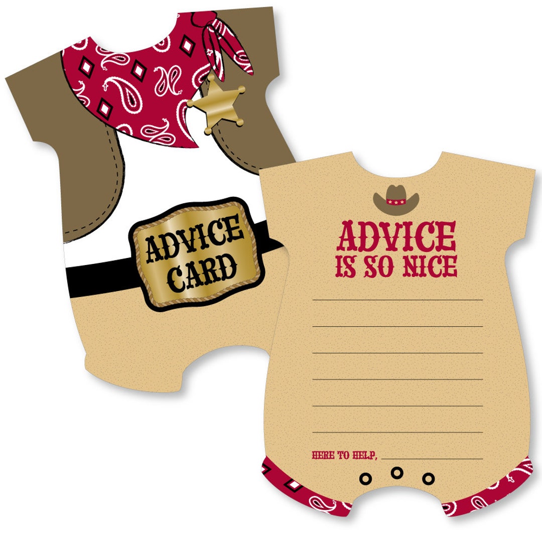 Little Cowboy - Baby Bodysuit Wish Card Western Baby Shower Activities ...