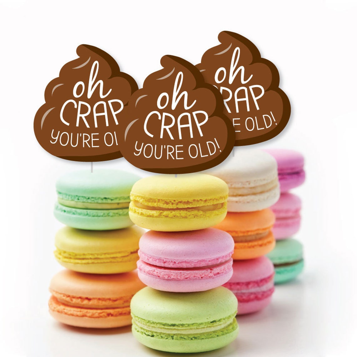 Small Oh Crap You're Old DIY Shaped Paper Cut Outs | Etsy