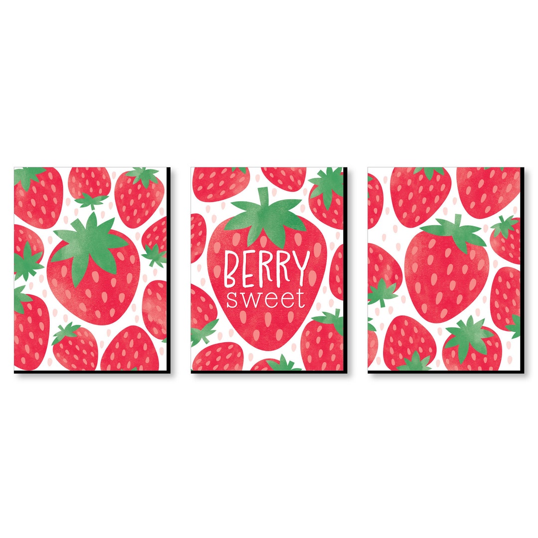 Berry Sweet Strawberry - Fruit Kitchen Wall Art and Kids Room Decor - 7 ...
