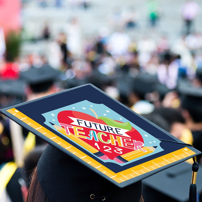 Teacher Grad Education Graduation Cap Decorations Kit Grad - Etsy
