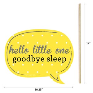 Funny Hello Little One Baby Shower Photo Booth Props - Gender Neutral ...