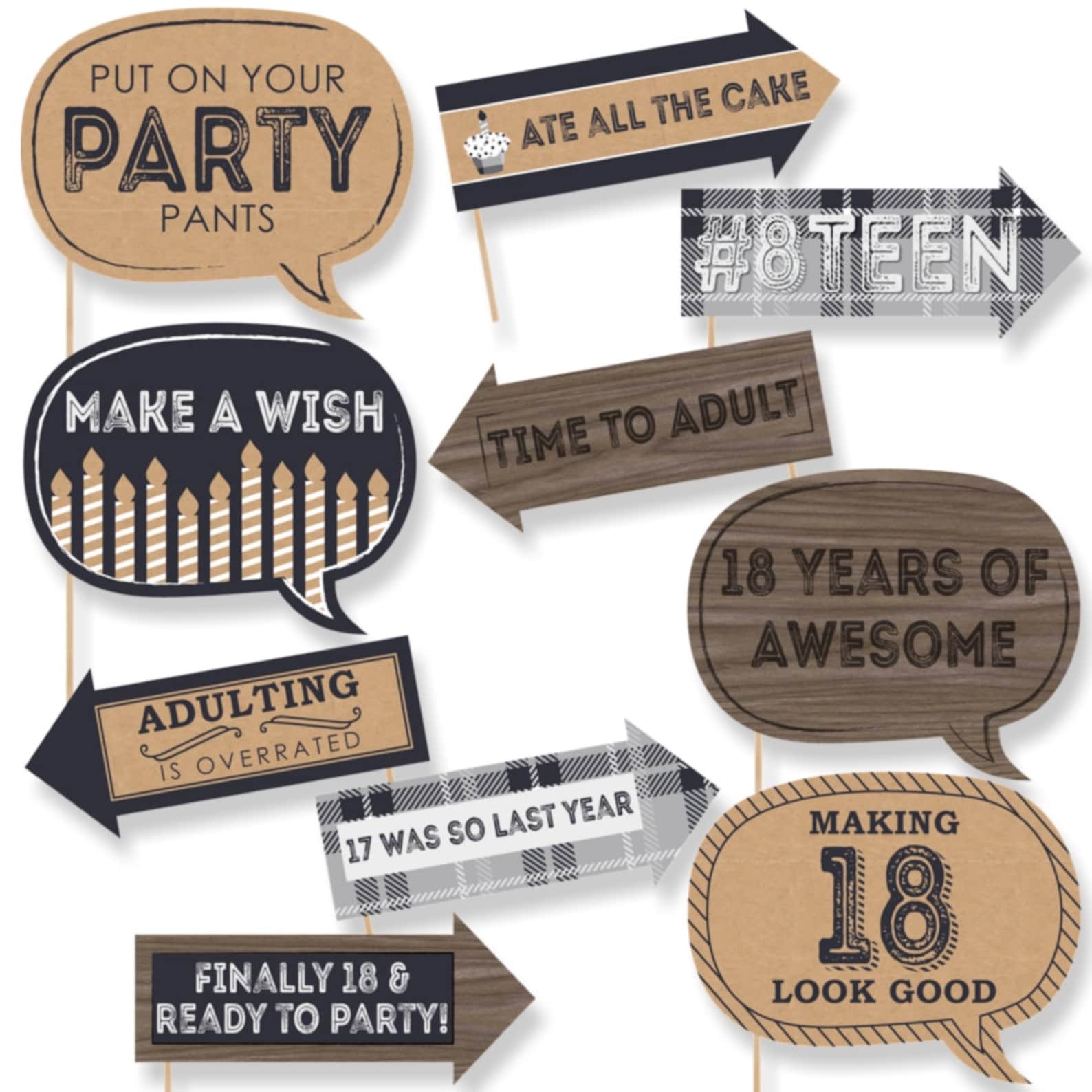 Funny 18th Milestone Birthday Photo Booth Props Birthday - Etsy