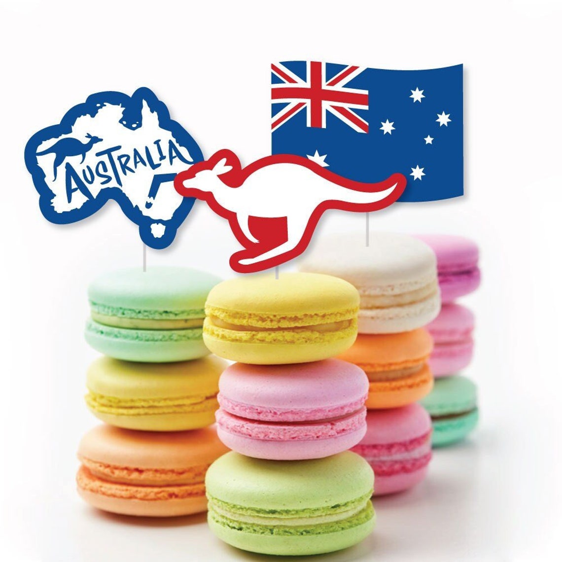 Australia Day Dessert Cupcake Toppers Gday Mate Aussie - Etsy