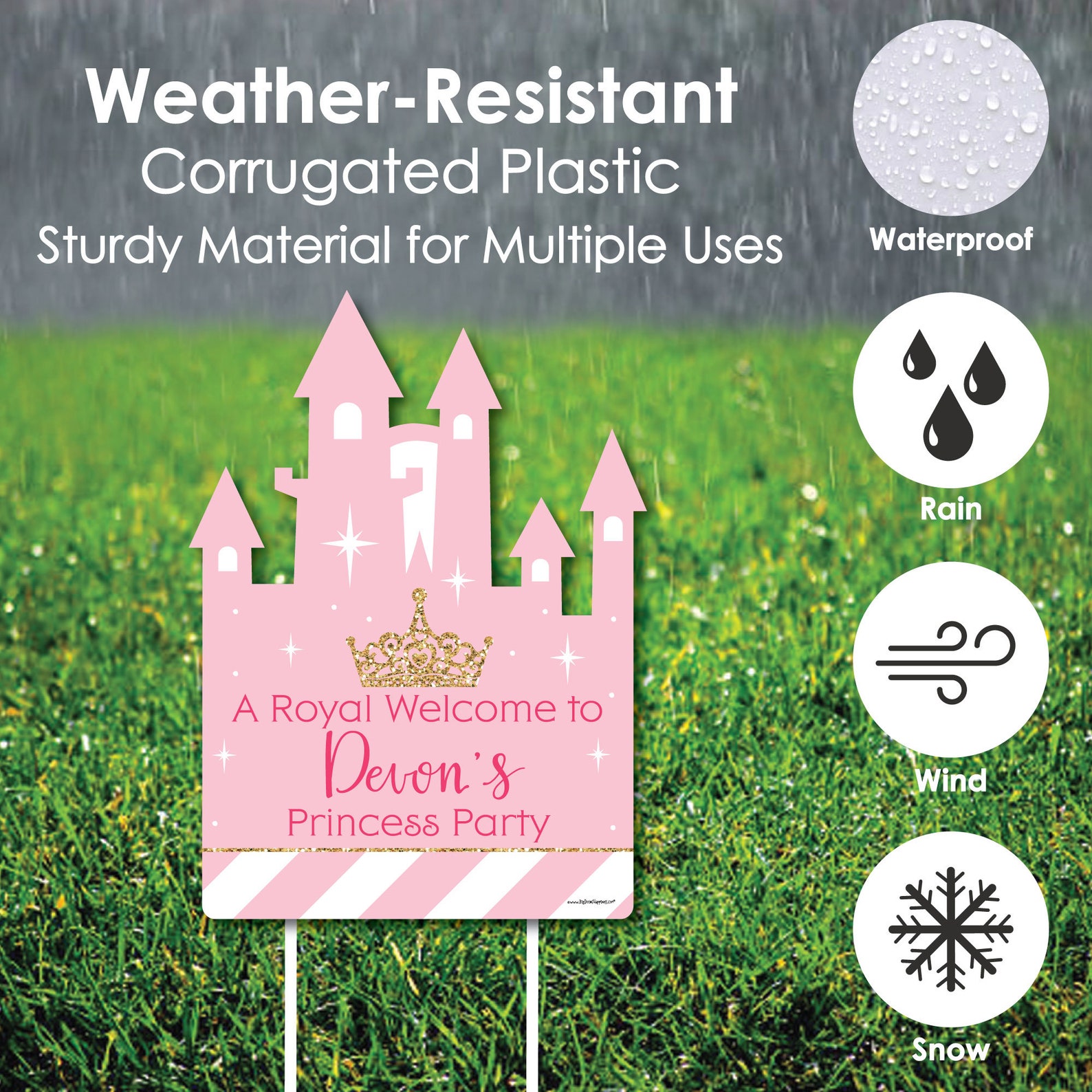 Little Princess Crown Welcome Sign Pink and Gold Party - Etsy