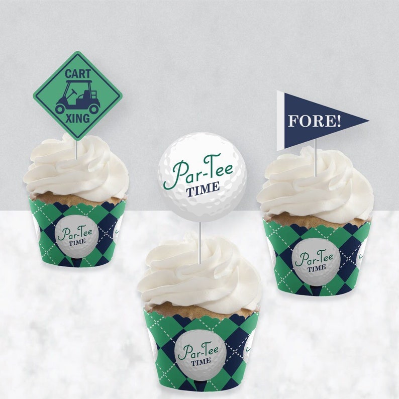 Par-tee Time - Golf Cupcake Decoration - Retirement or Birthday Party ...