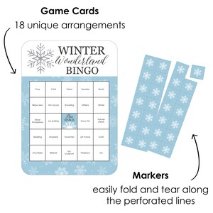 Winter Wonderland - Bingo Cards and Markers - Snowflake Holiday Party ...
